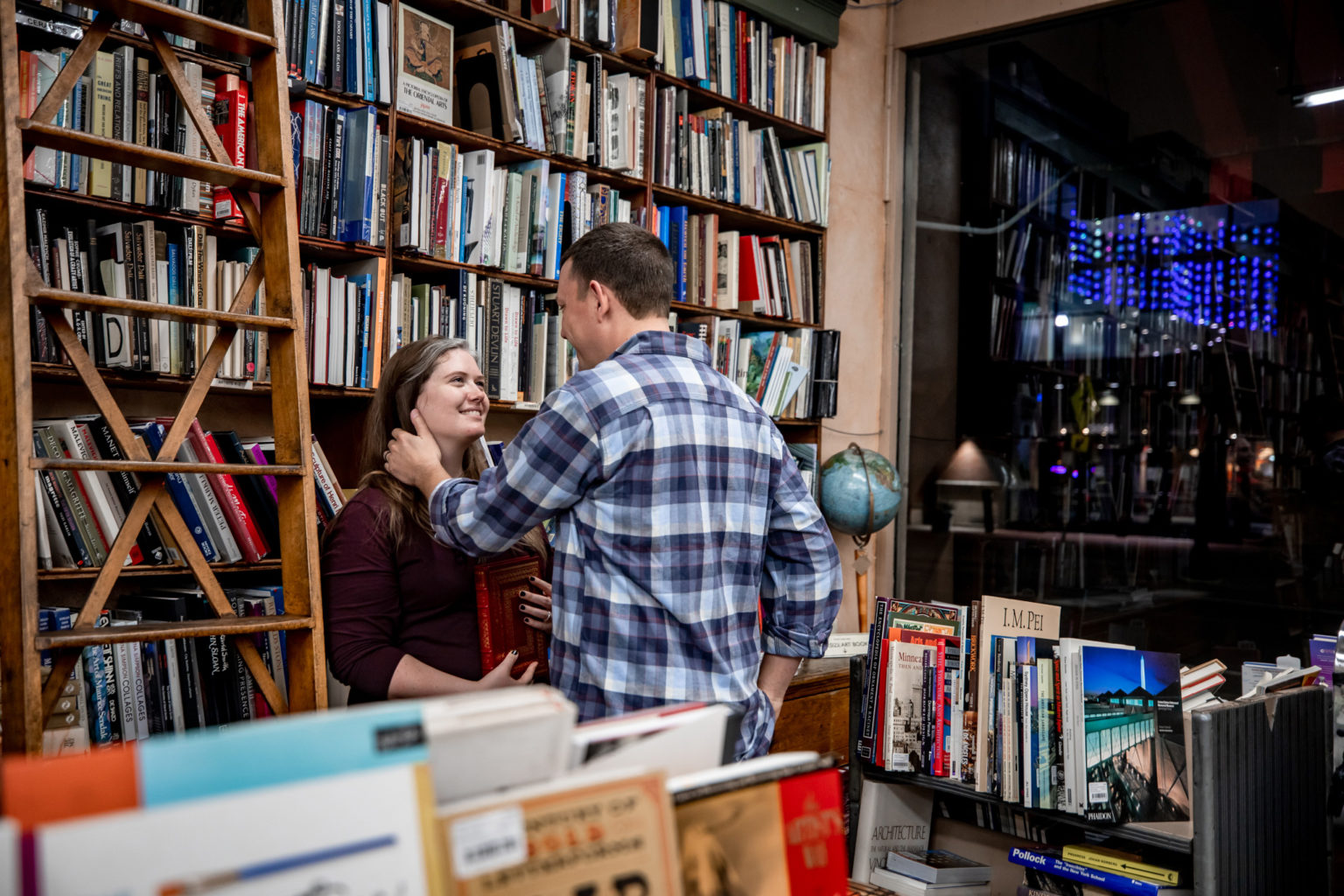 Library engagement session - Minneapolis Wedding Photographers